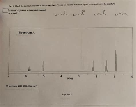 Solved Spectroscopy Combo Assignment Question 5 Spectrum B
