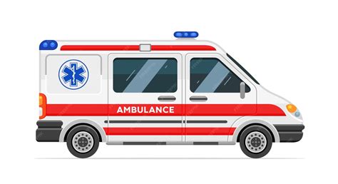 Premium Vector Ambulance On A White Background Medical Vehicle Vector Illustration