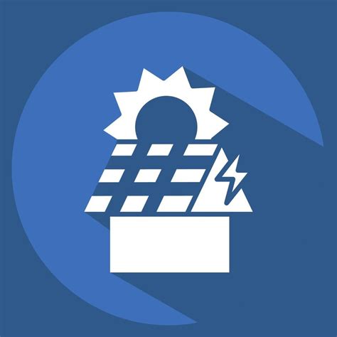 Icon Rooftop Pv Related To Solar Panel Symbol Long Shadow Style