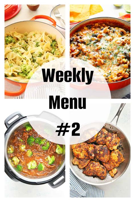 Weekly Menu 2 Crunchy Creamy Sweet