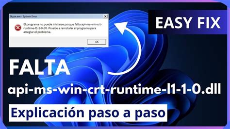 Como Corrigir O Erro Api Ms Win Crt Runtime L1 1 0dll