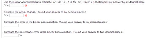 Us The Linear Approximation To Estimate Delta E F