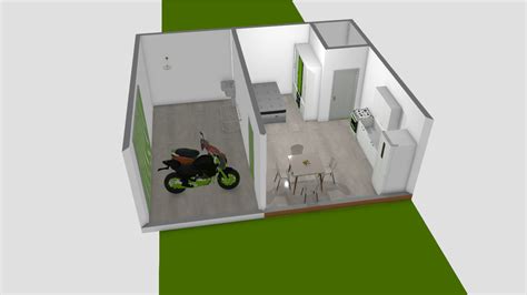 Kitnet De Rhíllary Planta 3d Mooble