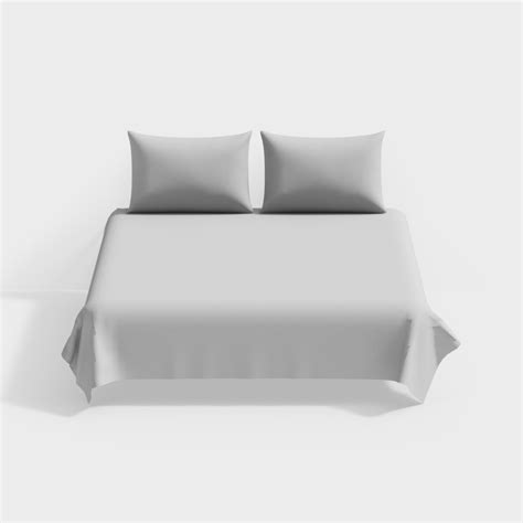 3d Bed Cover Model Realistic Modern Soft Bedding