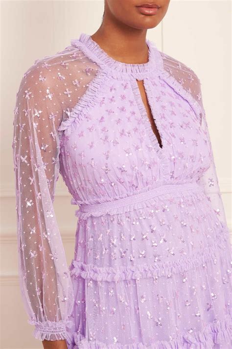 Sequin Kisses Ankle Gown Purple Needle And Thread