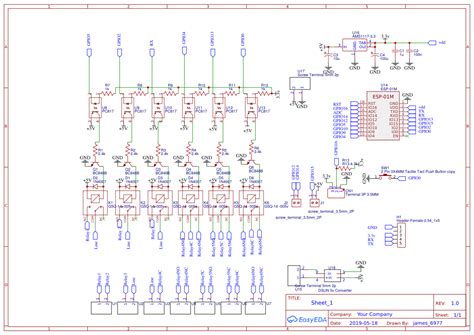 6 x relay output board with esp8285 module platform for creating and