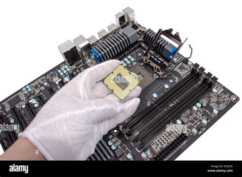 Installation Of Modern Processor In CPU Socket On The Motherboard Stock Photo Alamy
