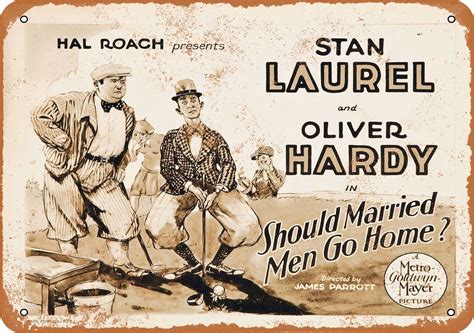7 X 10 Metal Sign 1928 Laurel And Hardy Golf Movie Vintage Rusty Look