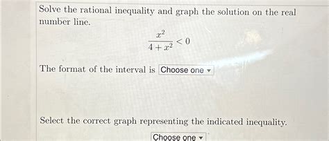 Solved Solve The Rational Inequality And Graph The Solution