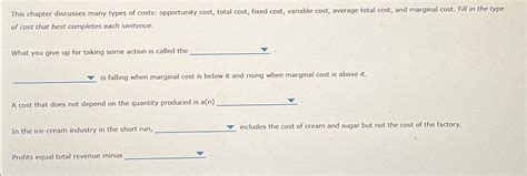 Solved This Chapter Discusses Many Types Of Costs Chegg Com