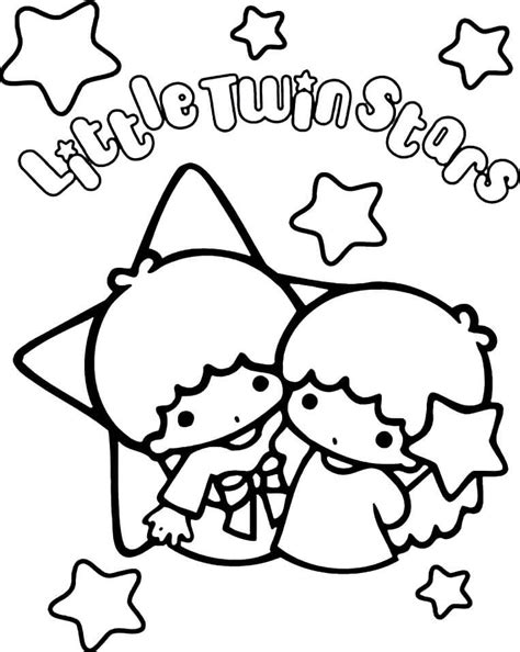 Sanrio Coloring Pages Little Twin Stars