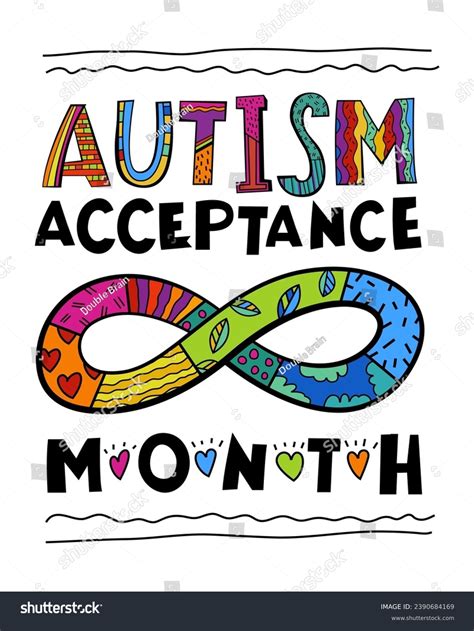 Autism Acceptance Month Autistic Spectrum Disorder Stock Vector