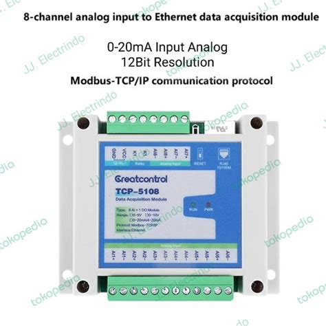 Jual Modbus IO Modbus TCP Analog 0 20mA To TCP Ethernet Data Acquisition 12Bit TCP5104