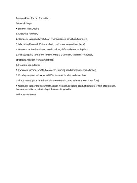 Business Plan Outline Pdf