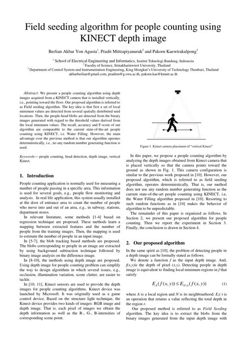 Pdf Field Seeding Algorithm For People Counting Using Kinect Depth Image