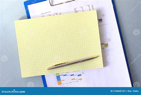 Notepad With Blank Space For Text On A Folder With Diagrams Stock Image Image Of Chart