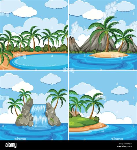 Seascape Illustration Stock Vector Images Alamy