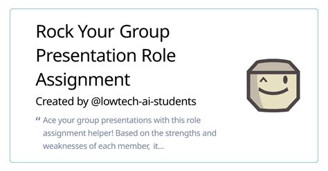 Rock Your Group Presentation Role Assignment