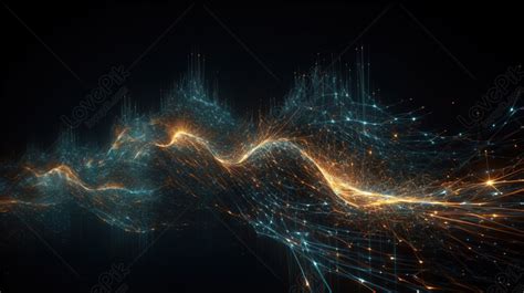 3d 사이버 공간 포털 배경을 통해 흐르는 미래의 추상 입자 현대 기술 배경 추상 공간 배경 디지털 디자인 배경 이미지 Hd 현대 기술 추상 공간 디지털 디자인