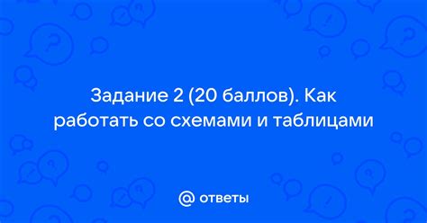 Ответы Mail Задание 2 20 баллов Как работать со схемами и таблицами