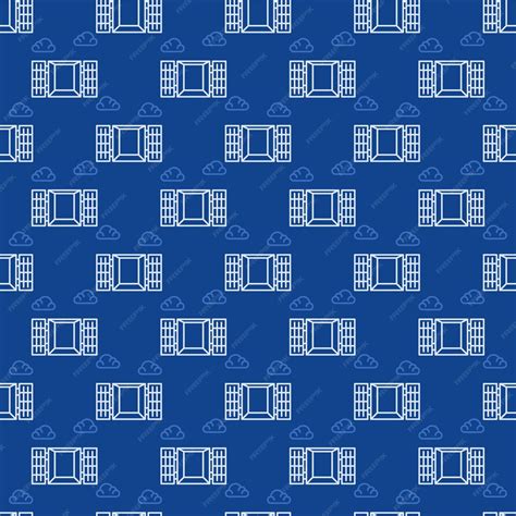 Premium Vector Opened Freight Container Vector Shipping Blue Linear Seamless Pattern