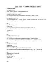 LESSON 7 DATA PROCESSING Pdf LESSON 7 DATA PROCESSING DATA SORTING Cat Cars Txt Sort Sorts
