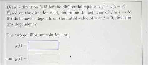 Solved Draw A Direction Field For The Differential Equation Chegg