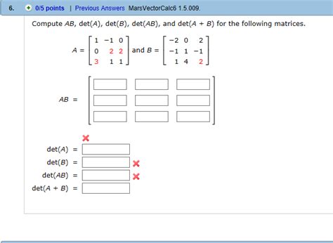 solved 6 0 5 points previous answers marsvectorcalc6