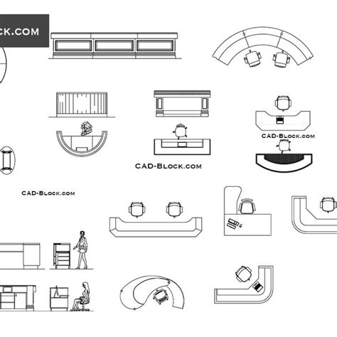 Reception Desk Cad Block Office Reception Desk Free Download Autocad