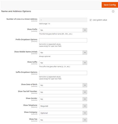 How To Configure Name And Address Options In Magento X MAGE DB COM