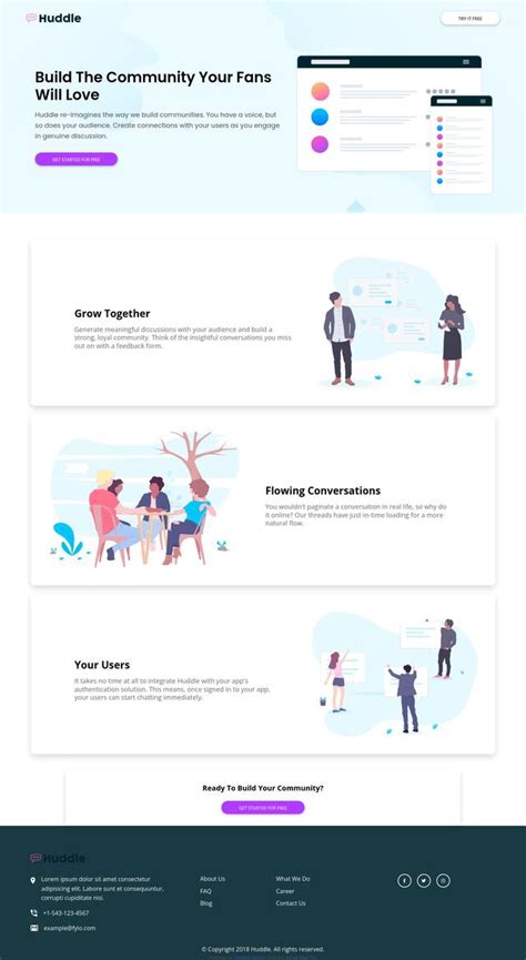 Frontend Mentor Huddle Landing Page With Alternating Feature Blocks
