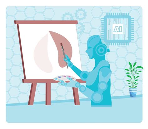 Ai Enhanced Digital Painting With Ai Tools Robot Artist Painting On