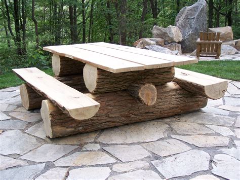 Diy Garden Furniture Rustic Wood Projects Tree Stumps Log Table
