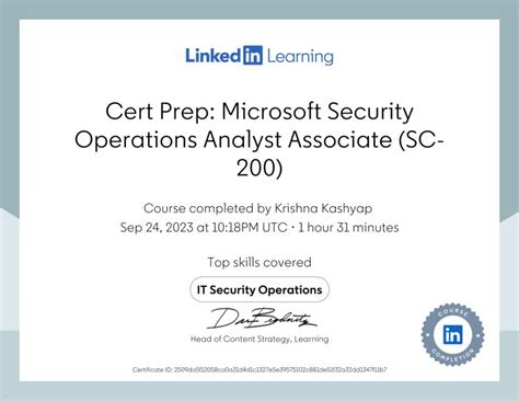 krishna kashyap on linkedin certificate of completion