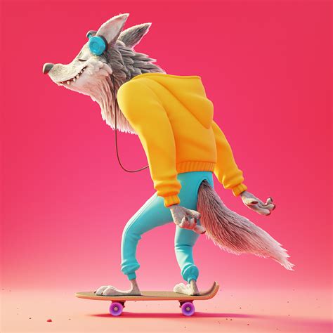 Skating Wolf Animation Loop Finished Projects Blender Artists