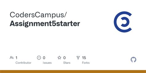 Github Coderscampusassignment5starter
