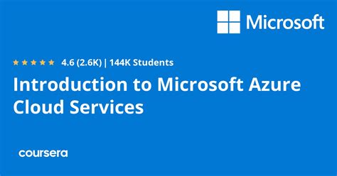 Introduction To Microsoft Azure Cloud Services Coursera