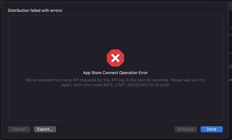 Distribution Failed With Error Ap Apple Developer Forums