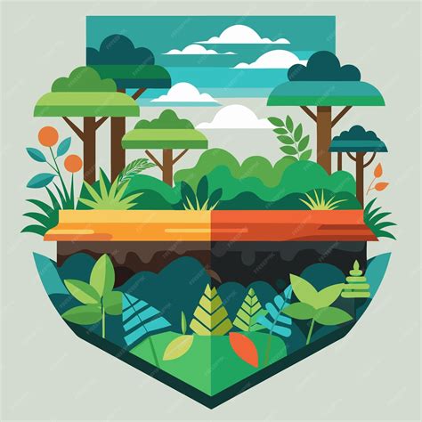 Educational Banner Or Poster Depicting The Layers Of A Rainforest Premium Ai Generated Vector