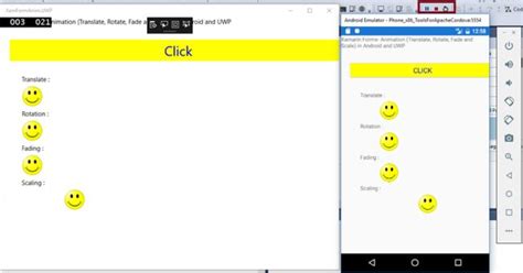 animation in xamarin forms application for android and uwp