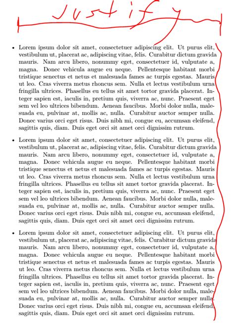 Justification Justify Items In Itemize Environment TeX LaTeX Stack Exchange