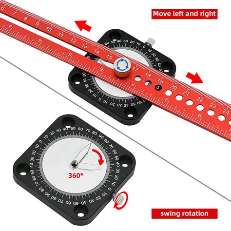 300mm 12 Inch Woodworking Scriber Compass Angle Scoring Ruler
