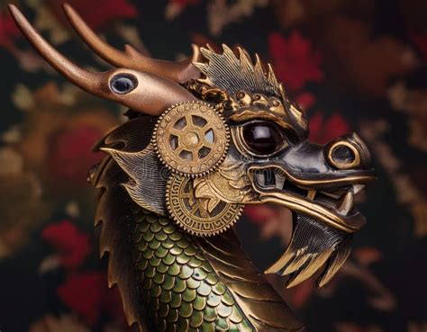 Steampunk Clockwork Dragon With Japanese Motifs Stock Image Image Of