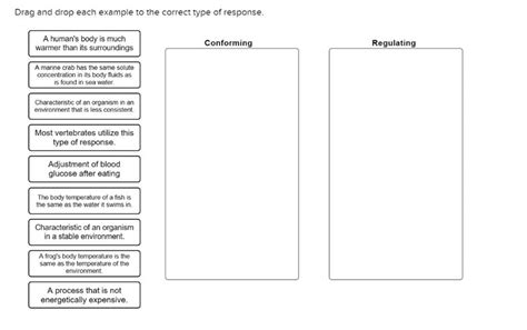 Solved Drag And Drop Each Example To The Correct Type Of Response A