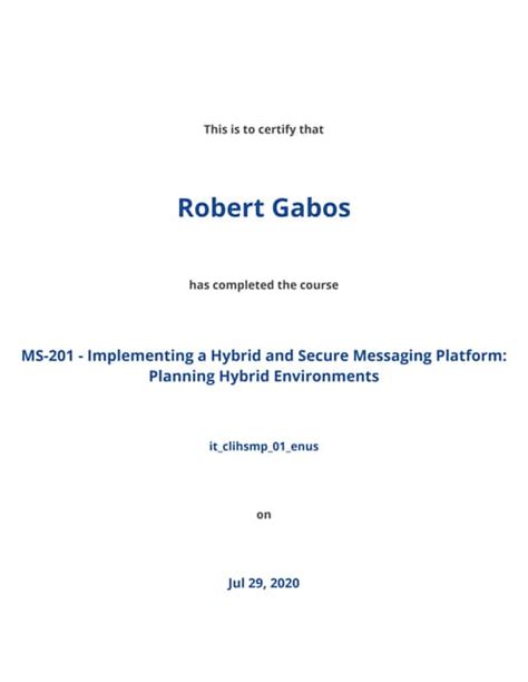 skillsoft ms 201 implementing a hybrid and secure messaging