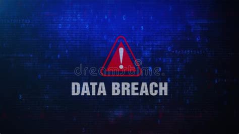 Data Breach Warning Alert Error Message Flashing On Screen Computer
