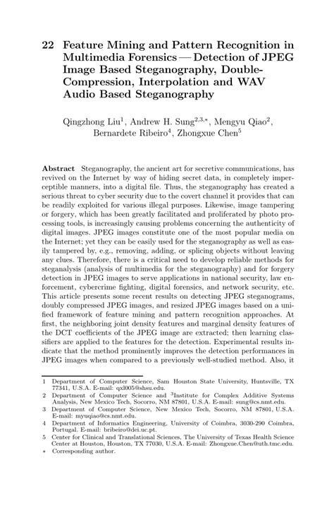 pdf feature mining and pattern recognition in multimedia forensics