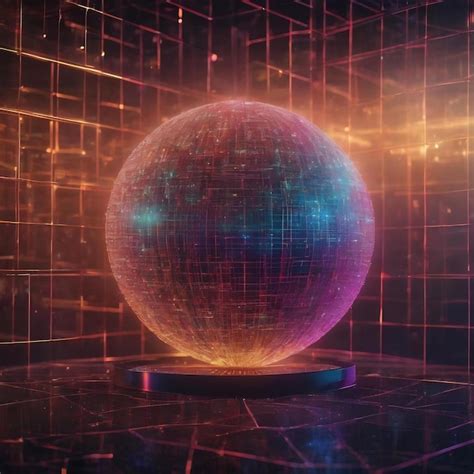premium photo big data sphere visualization hud wireframe mesh sphere