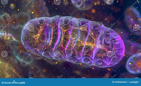 Microscopic Image Of A Crosssection Of A Mitochondria Cell Highlighting The Mitochondria Dnas