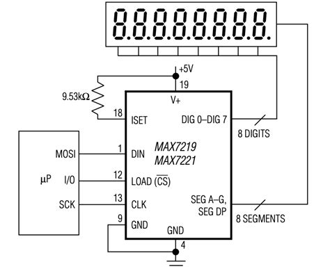 MAX7219 LED Driver For 7 Segment Displays Datasheet
